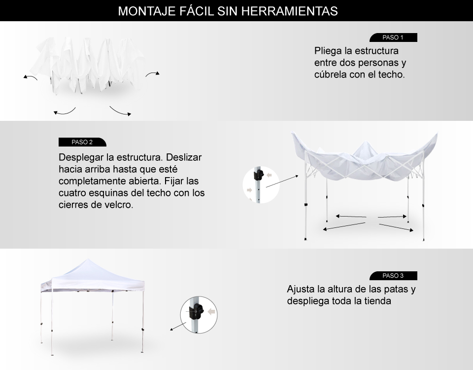 CARPA PLEGABLE CLASSIC PLUS 2X2 SIN LATERALES – Eventos MilMar