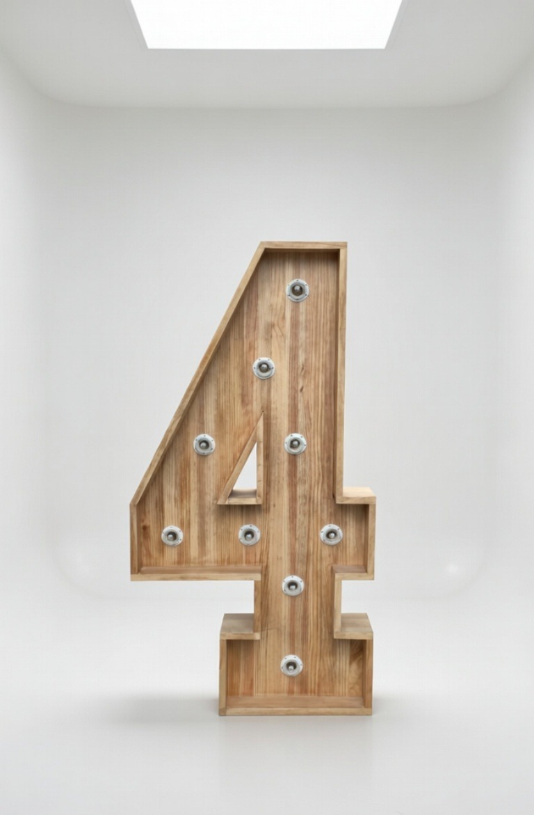 NÚMERO DE MADERA CON LUCES 180CM – Eventos MilMar